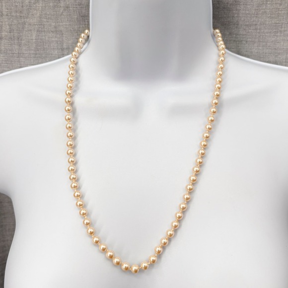 Monet | Jewelry | Monet Gold Tone Faux Pearl Necklace Clasp Classic ...